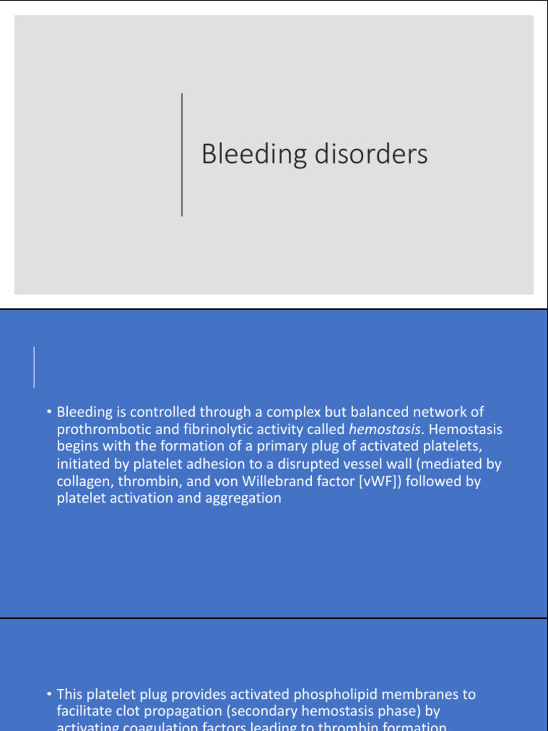 Bleeding Disorders | PDF | Coagulation | Bleeding