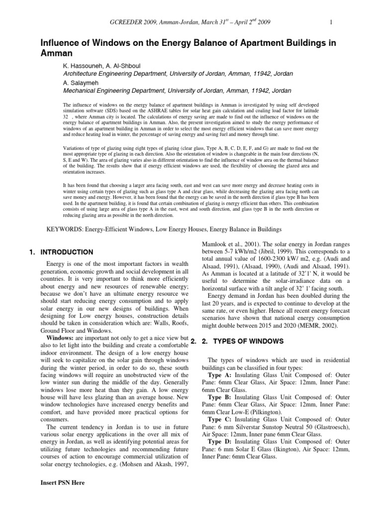 Influence of Windows On The Energy Balance3 | Download Free PDF ...