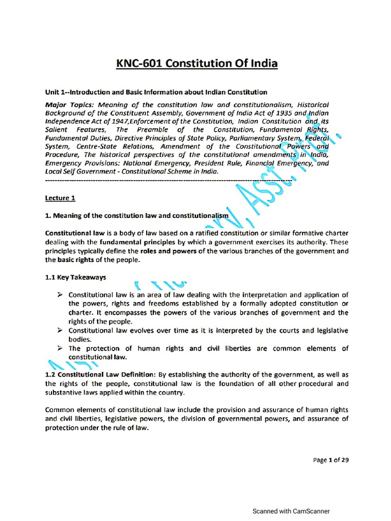 Unit-1 Notes COI (KNC-602) | PDF
