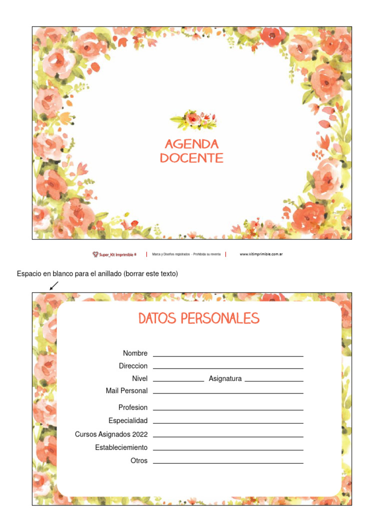 Agenda Docente - 6 - Editable | PDF