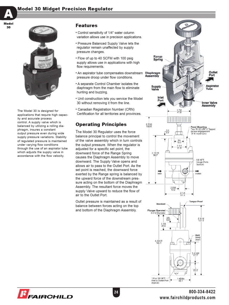 Precision Regulator Model 30 Data Sheet | Download Free PDF | Gas ...