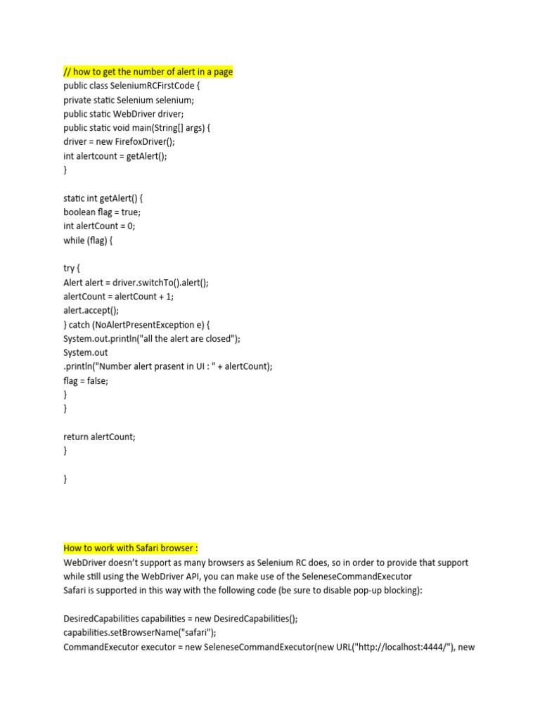 Advanced Interview Question Selenium Concepts | PDF | Selenium ... Advanced Interview Question Selenium Concepts | PDF | Selenium ...