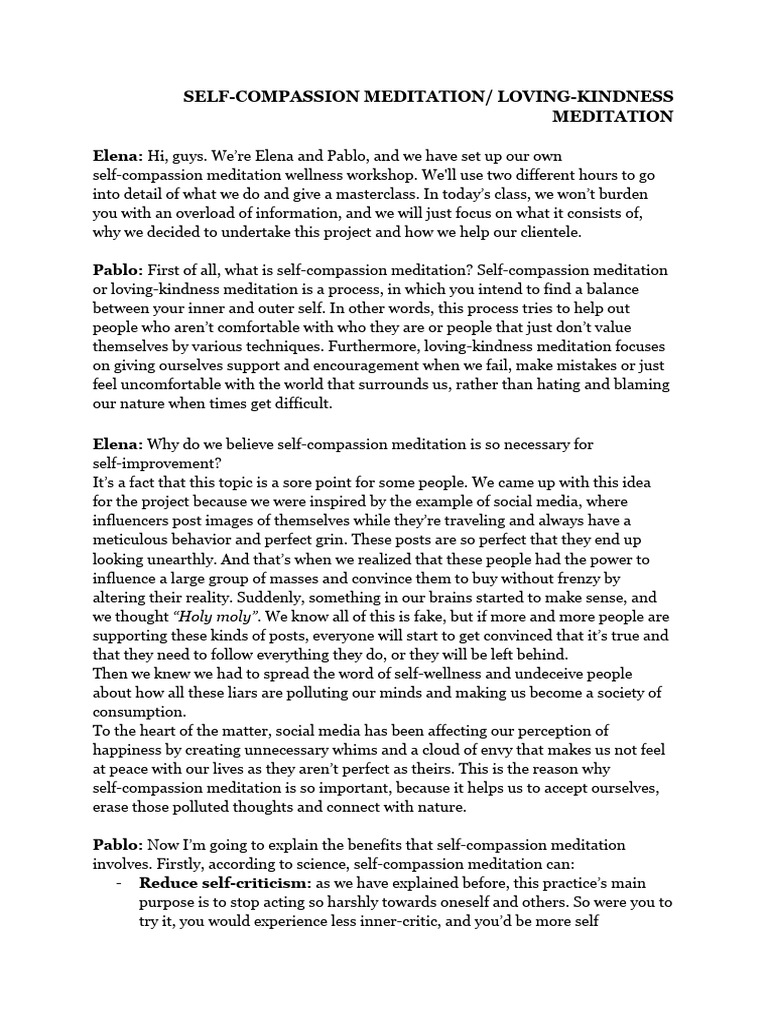 Self Compassion | PDF | Meditation | Mental Disorder
