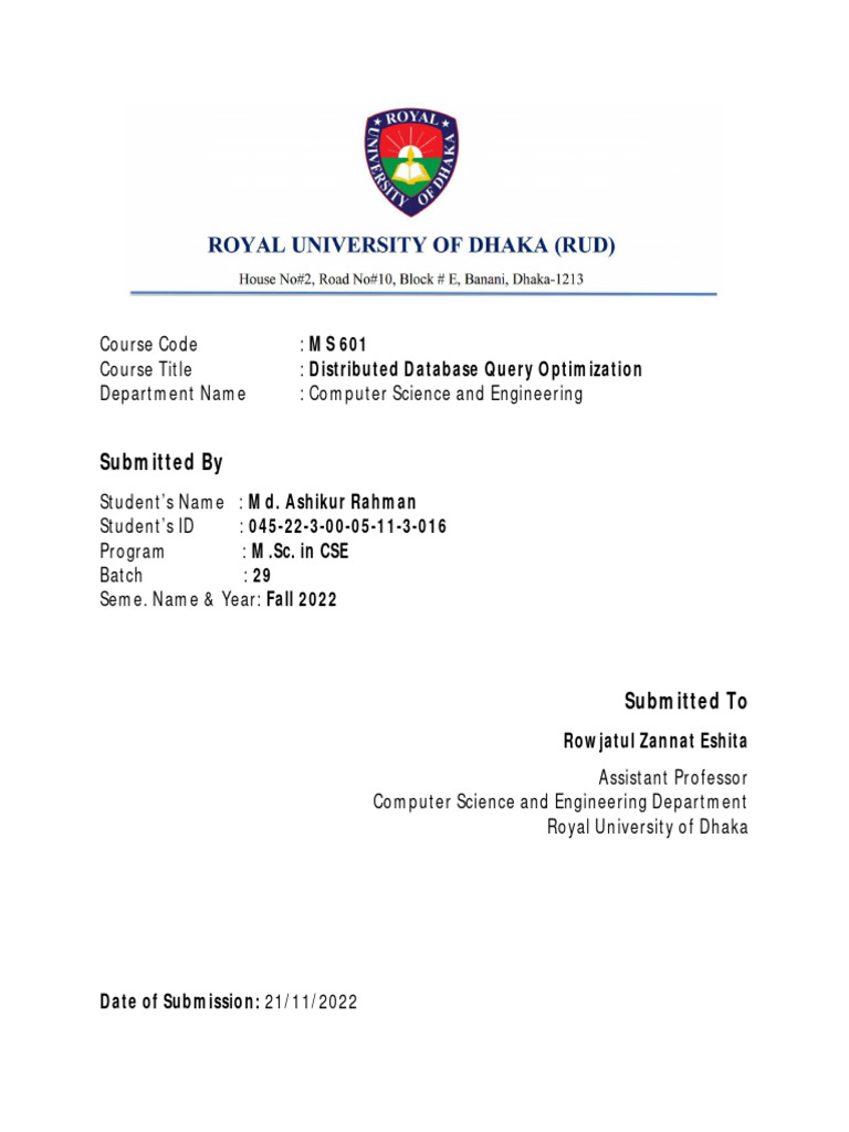 Assignment MS 601 | PDF | Databases | Relational Database Assignment MS 601 | PDF | Databases | Relational Database