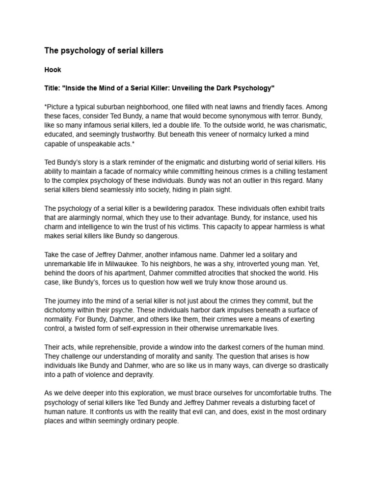 The psychology of serial killers | PDF | Serial Killer | Crimes