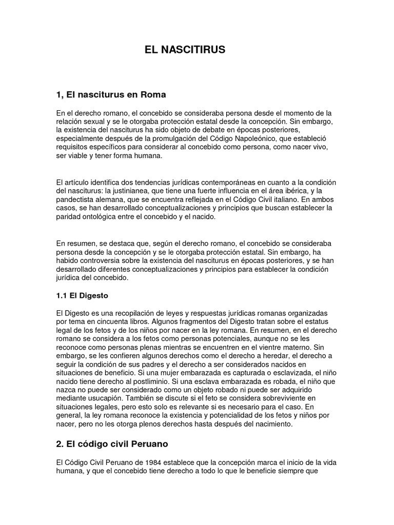 El Nasciturus y su Protección Legal | PDF | Aborto | Justicia