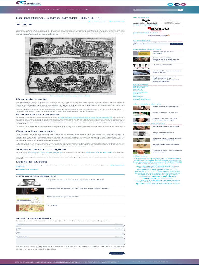 La Partera, Jane Sharp (1641-?) - Ciencia y Más - Mujeres Con Ciencia ...