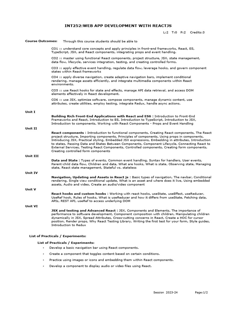 INT252 | PDF | Systems Engineering | Computer Programming