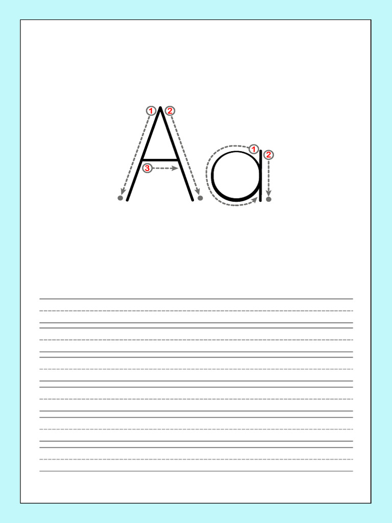 Blue and Black Letter Lines Writing Activity Worksheet | PDF