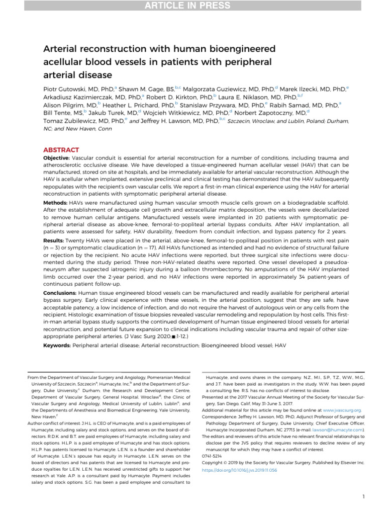 2020_JVS_Gutowski_Arterial reconstruction with human bioengineered ...