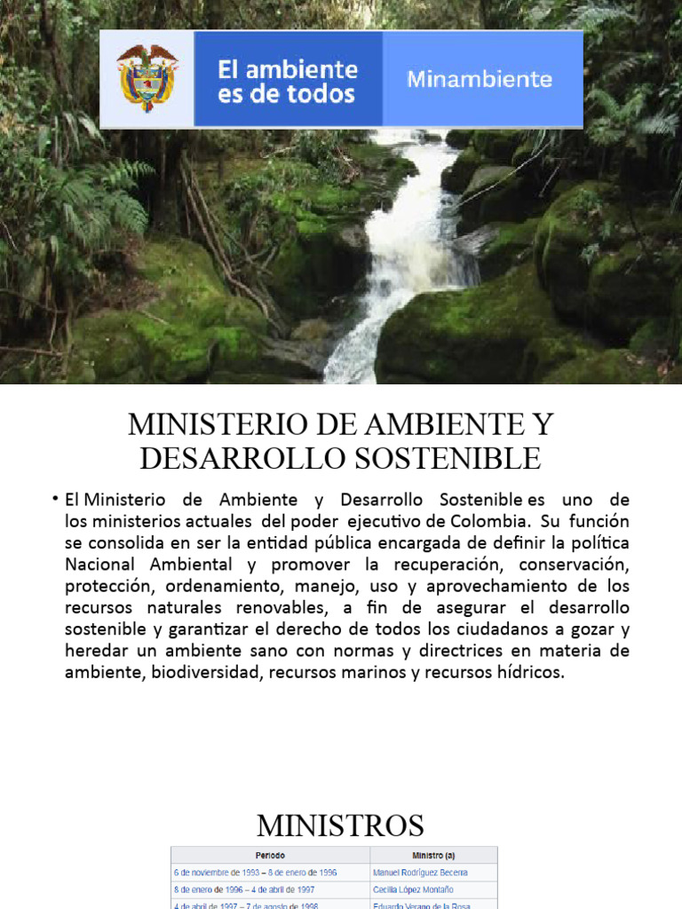Ministerio de Ambiente en Colombia | PDF | Sustentabilidad | Ministerio ...