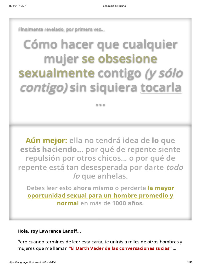 Lenguaje de Lujuria | PDF | Lujuria | Amor