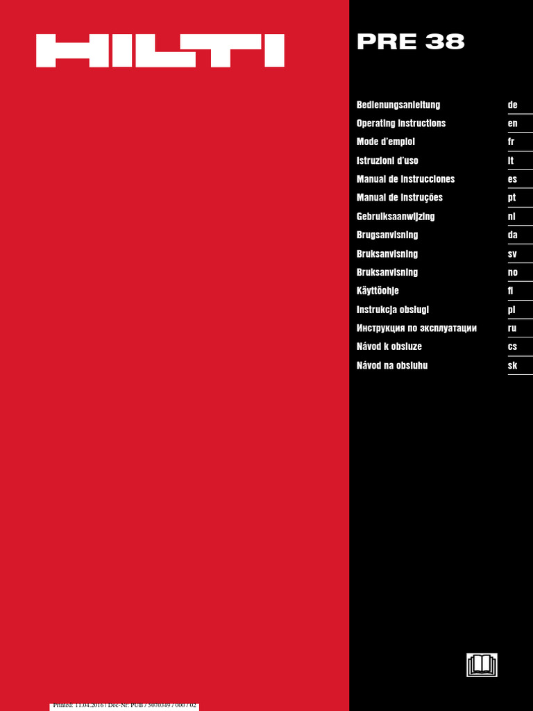 Navod Na Obsluhu PRE 38 01 SK Navod Na Obsluhu PUB 5070349 000 | PDF
