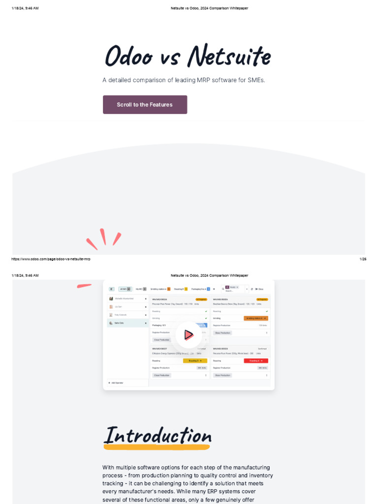 Odoo vs Netsuite: 2024 MRP Software Comparison | PDF | Usability | Graphical User Interfaces