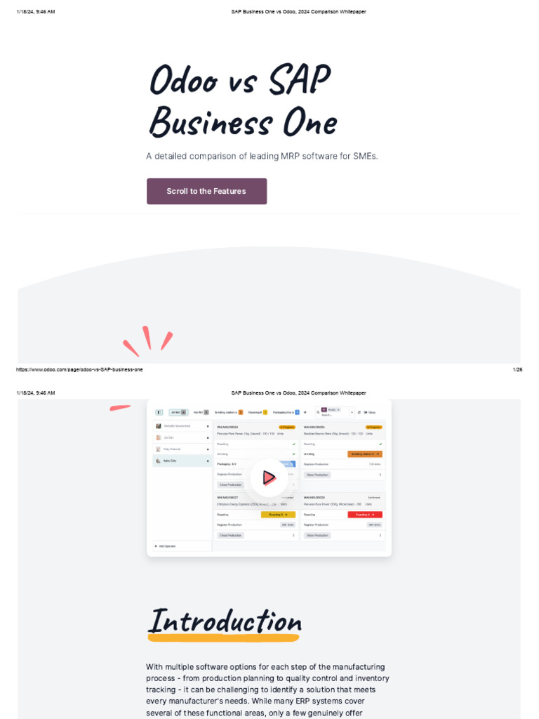 MRP Software for SMEs: Odoo vs SAP | PDF | Usability | User Interface