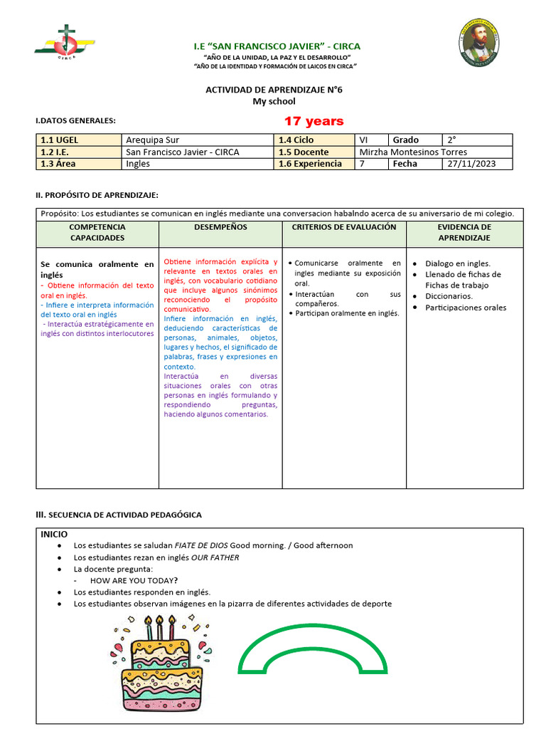 SESION N°6_2°SEC | PDF | Cognición