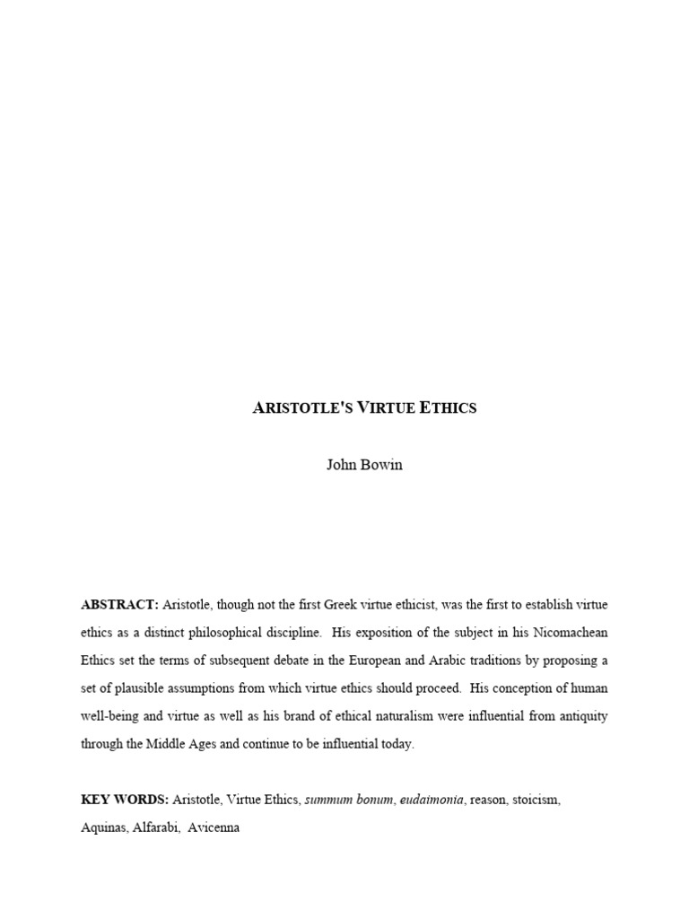 Aristotles_Virtue_Ethics | PDF | Virtue | Virtue Ethics
