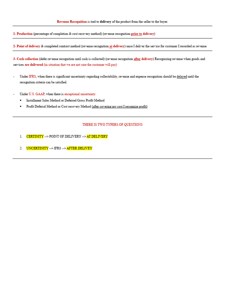 Revenue Recognition Methods Explained | PDF | Financial Accounting ...