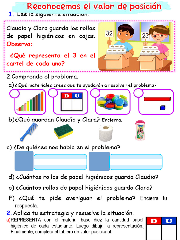 FICHA 1 Lunes 15 - Mate RECONOCEMOS LOS VALOR DE POSICIÓN MAESTRA JANET | PDF