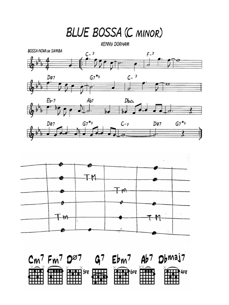 Blue Bossa - Escala y Acordes | PDF
