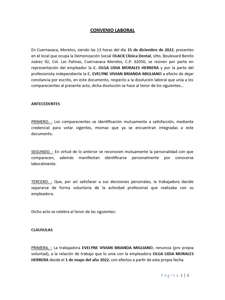 CONVENIO LABORAL | PDF