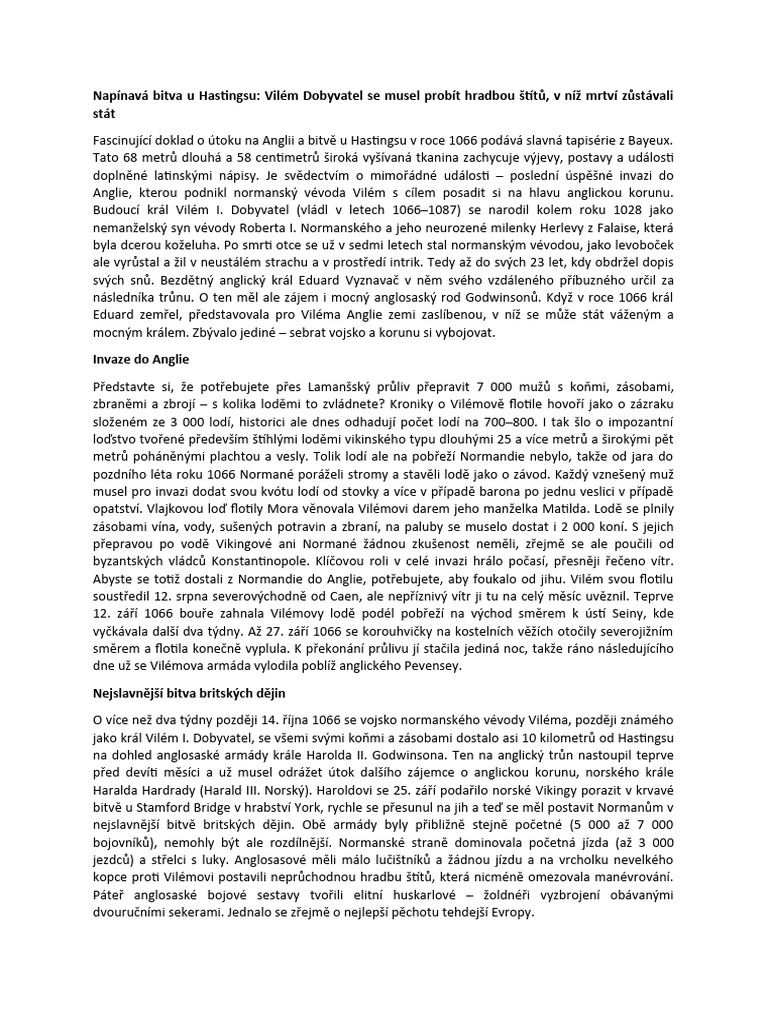 Bitva U Hastingsu | PDF