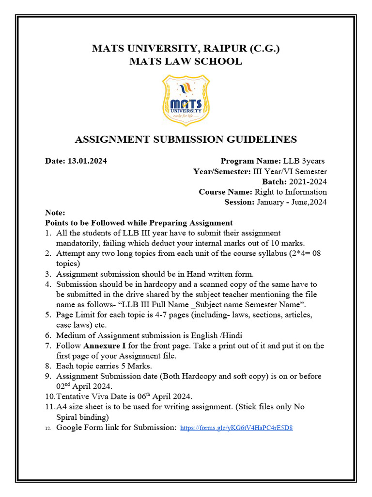 RTI Assignemnt Format | PDF