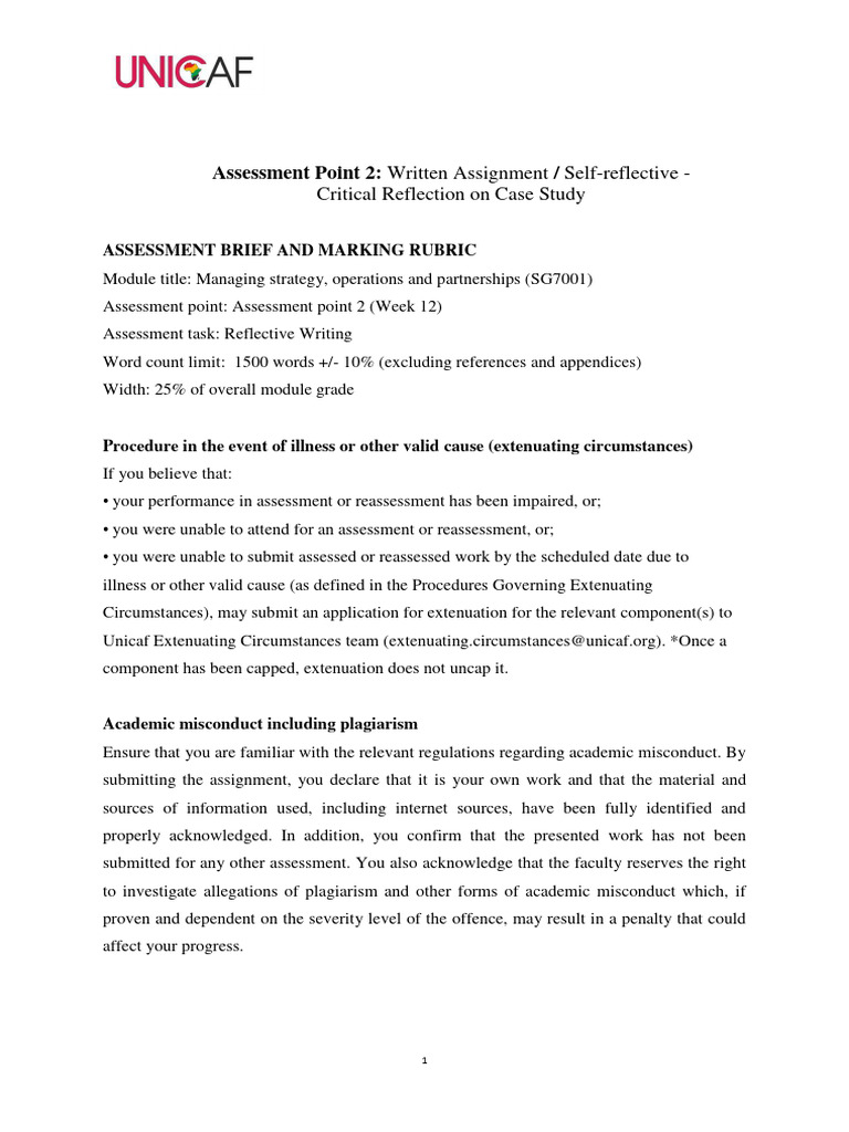 Assessment Brief For Assesment Point 2 - Reflective Writing | Download Free PDF | Essays | Learning