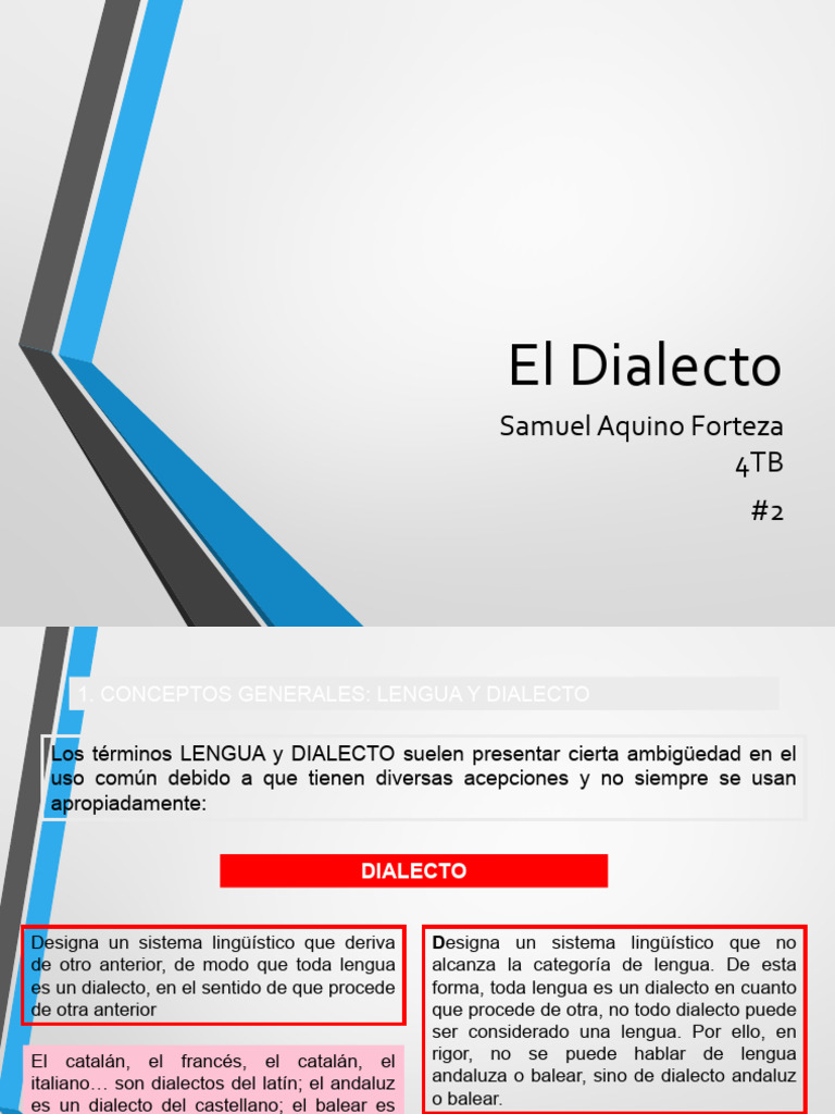 El Dialecto | PDF | Dialecto | Lengua española