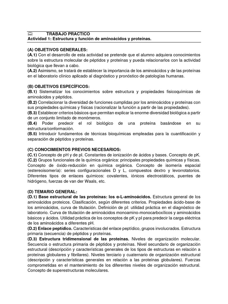 Tp N°1 Aa Y P 2022 Pdf Proteínas Péptido