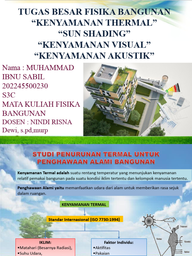 Kenyamanan Termal dan Ventilasi Bangunan | PDF