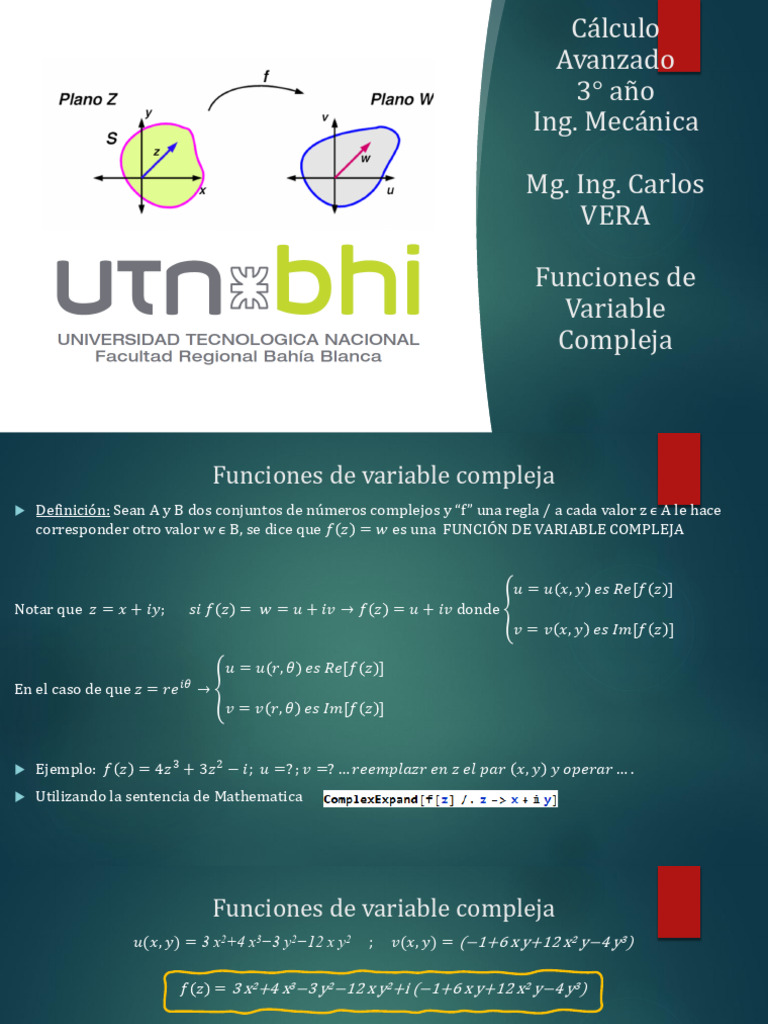 Clase 2 - Funciones de Variable Compleja | PDF | Función (Matemáticas) | Relaciones matematicas