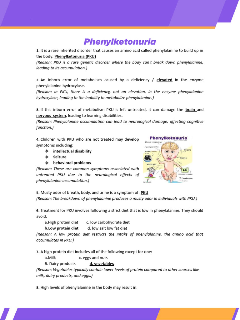 Pedia Study Guide Midterms | PDF | Phenylalanine | Causes Of Death