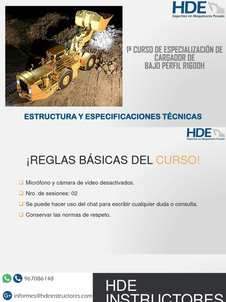 Curso sobre Cargador R1600H: Estructura y Especificaciones | PDF | Eje ...