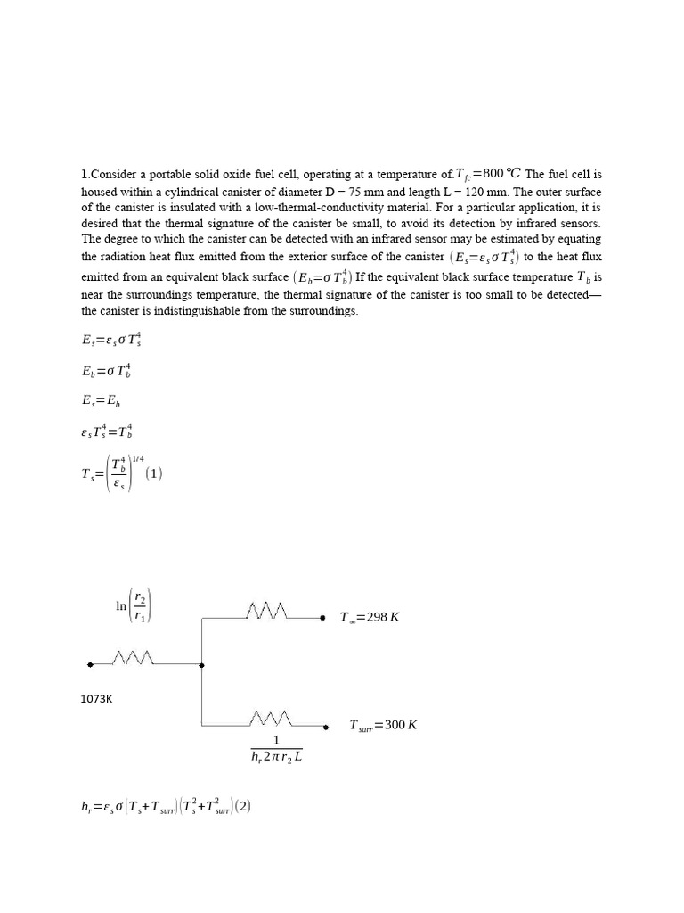 1.consider A Portable Solid Oxide Fuel Cell, Operating at A Temperature ...