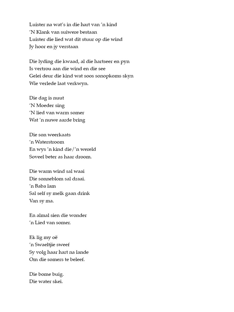 Die Lied Van Somer | PDF