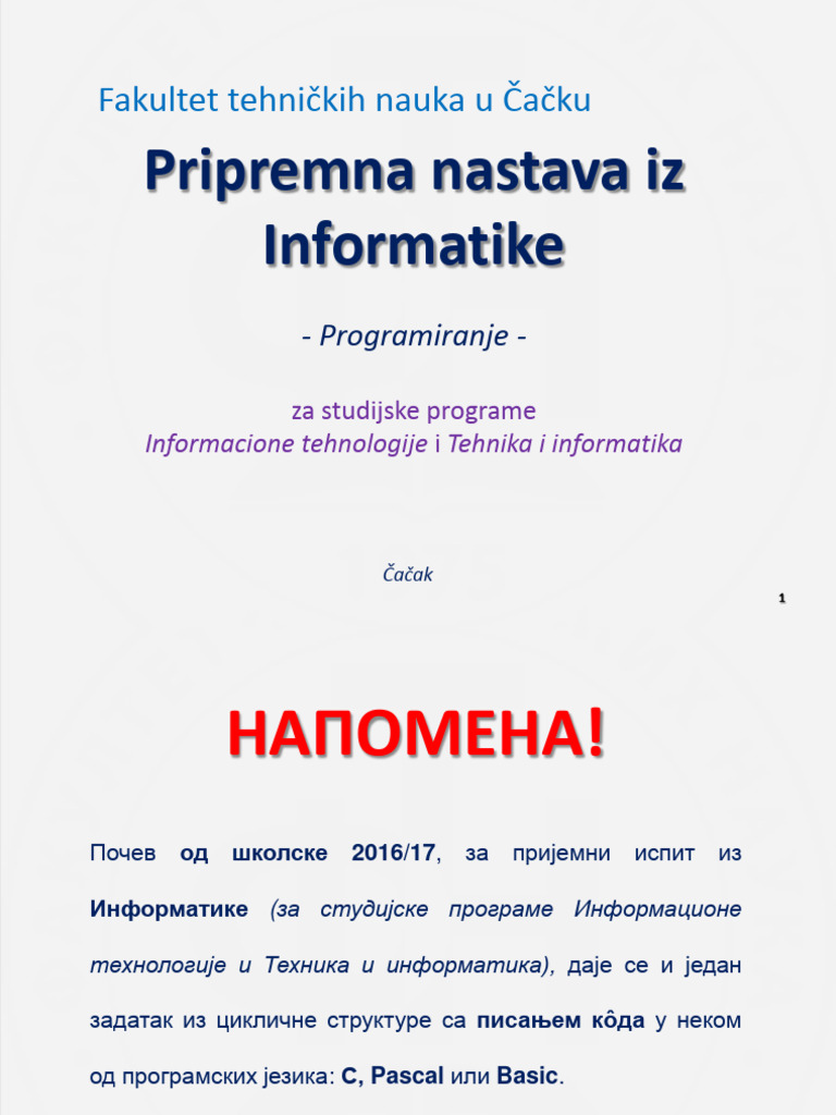 Programiranje - Prezentacija | PDF