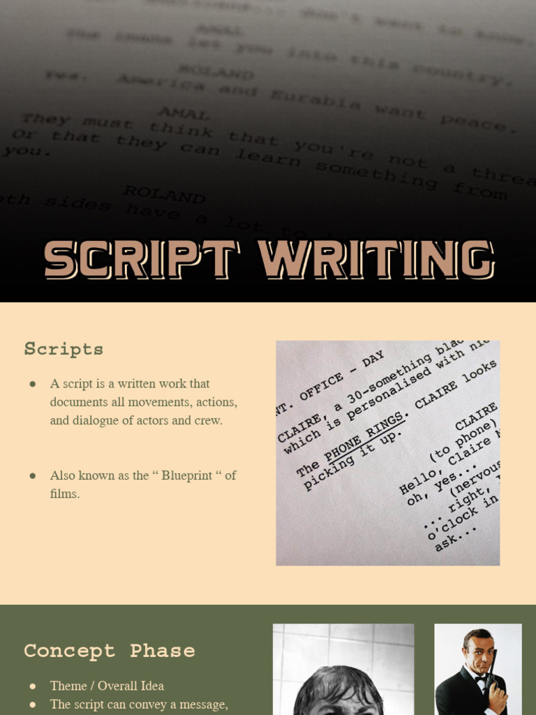 Script Writing Lesson Presentation | PDF | Plot (Narrative)