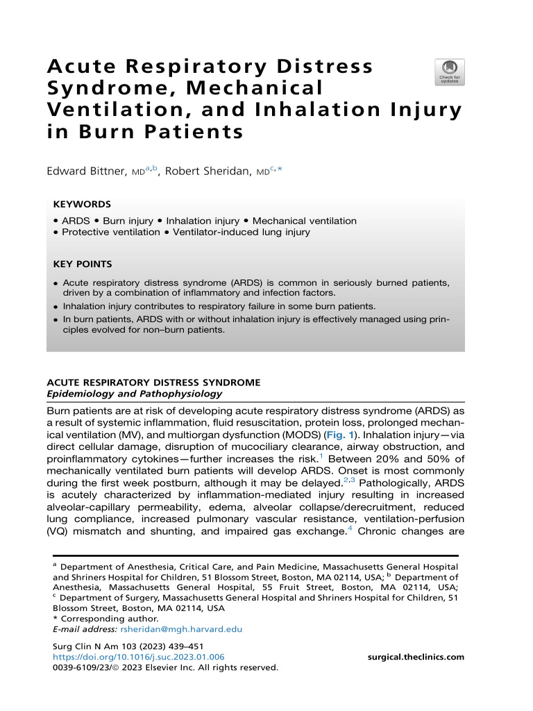 Acute Respiratory Distress Syndrome, Mechanical Ventilation, and ...