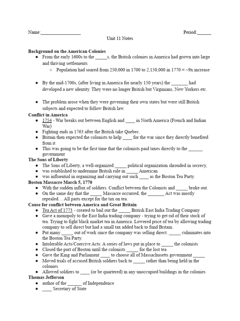 Edited - ANDREW SOTO - American Revolution Notes | PDF