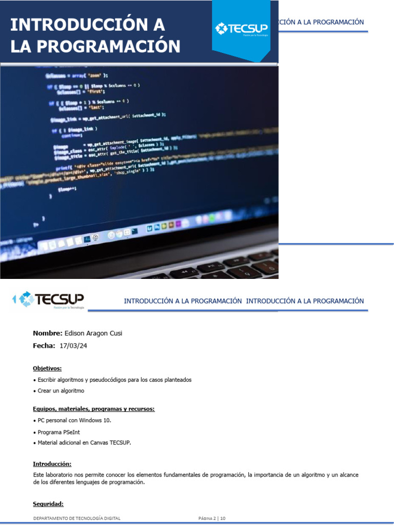 Introducción a Algoritmos y PSeInt | PDF | Algoritmos | Programación de computadoras