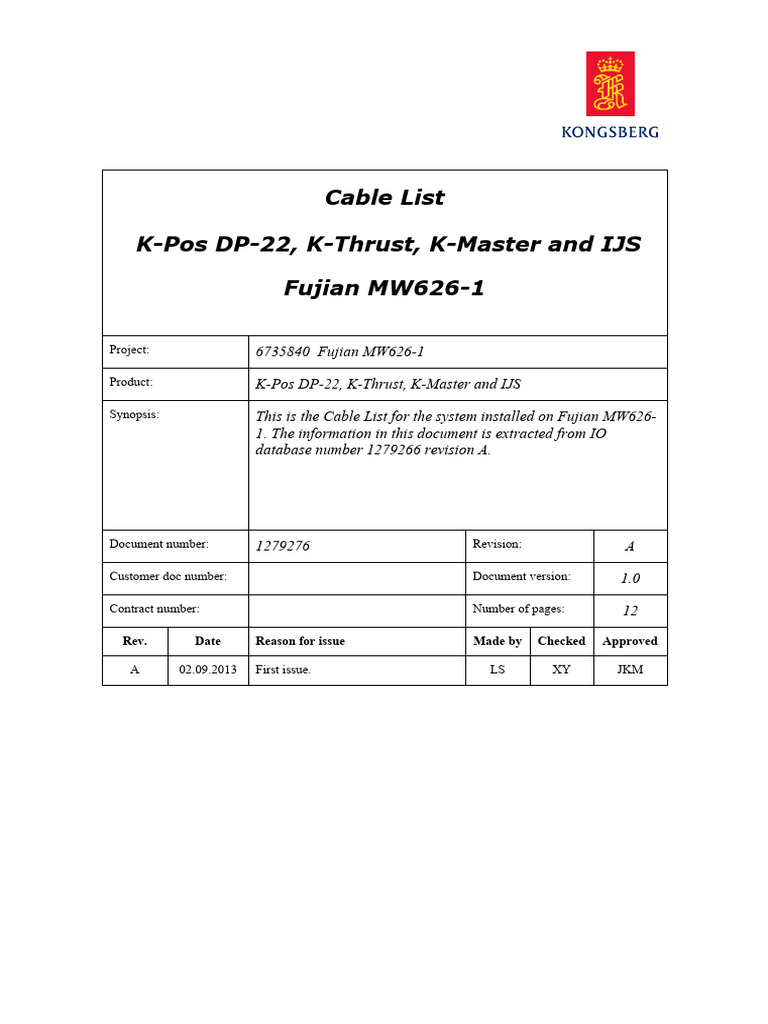 1279276A - 1 Cable List | Download Free PDF | Radio | Computer Engineering