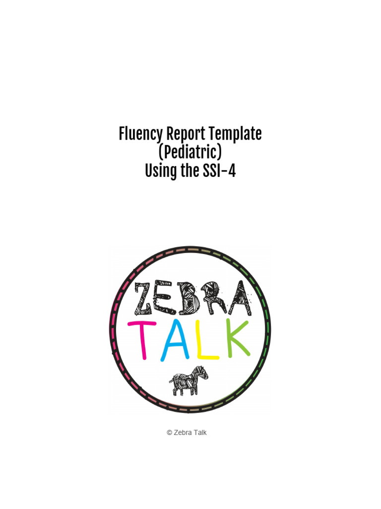 FluencyReportTemplateSSI4 1 | PDF | Stuttering | Fluency