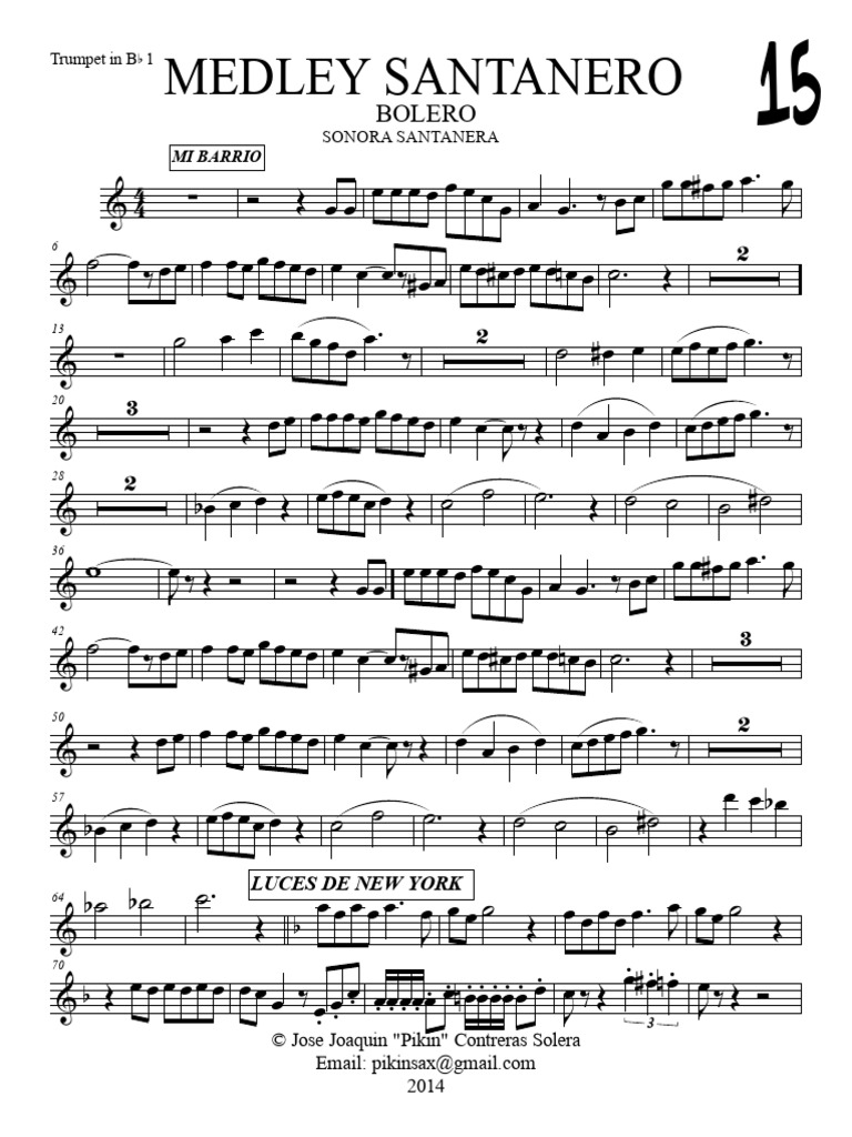 15-Medley Santanero - Trompeta 1 | PDF