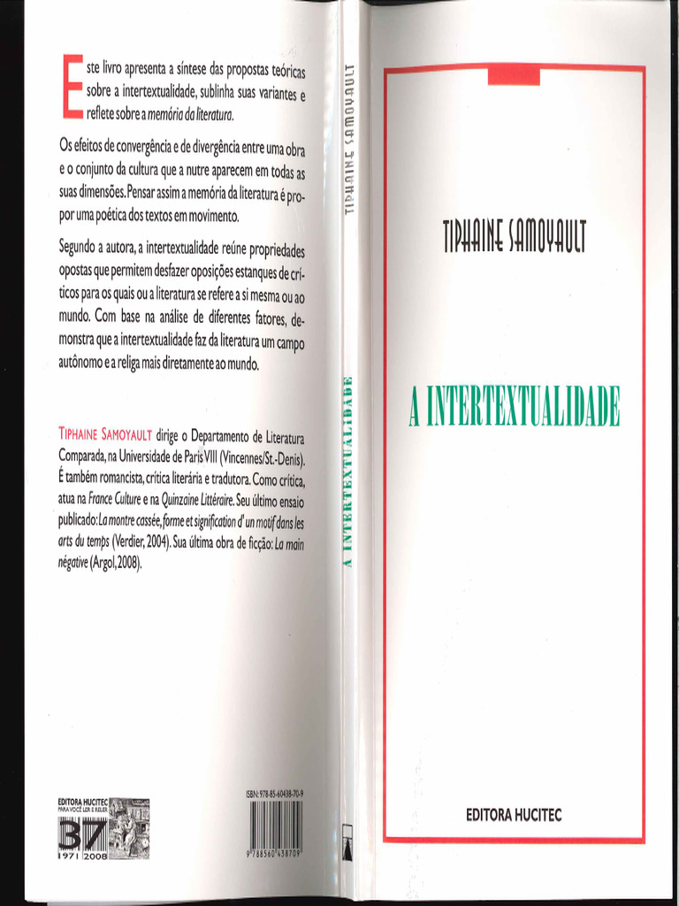 SAMOYAULT A Intertextualidade | PDF