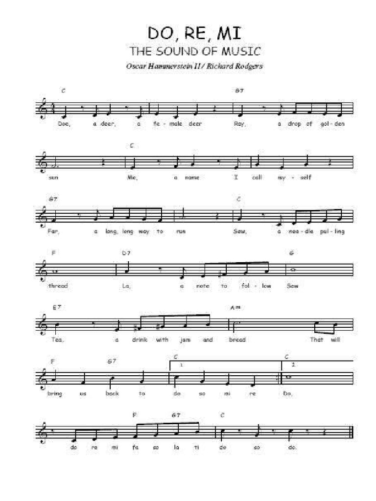 Do Re Mi - Sound of Music Solsleutel | PDF