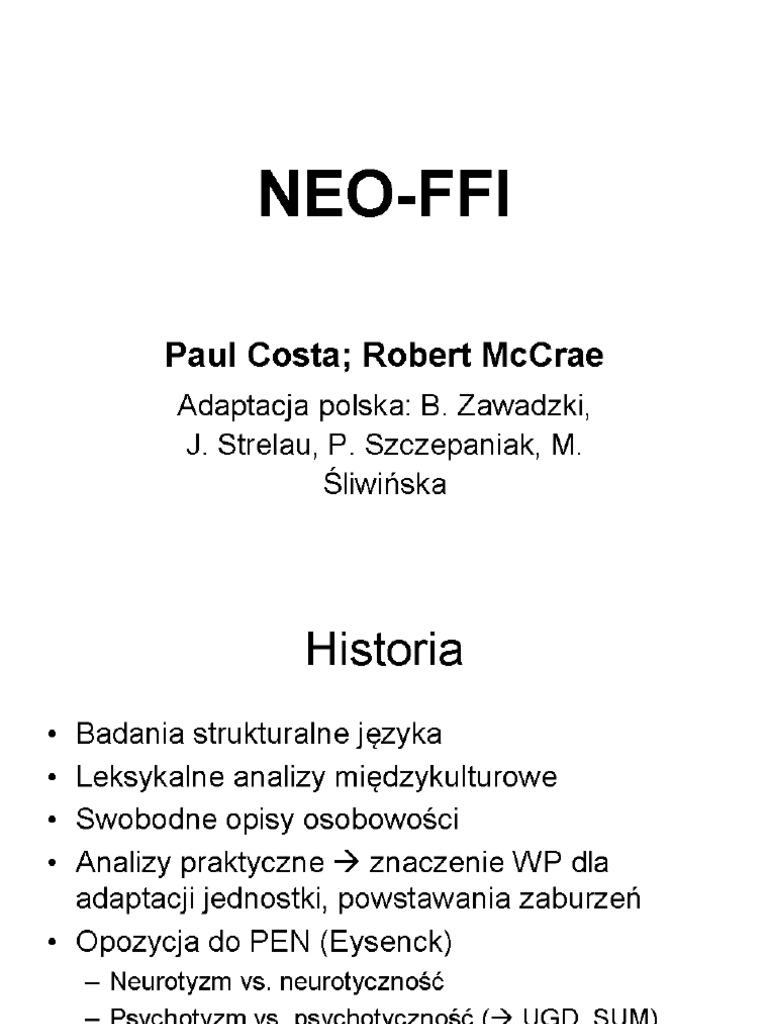 NEO-FFI Prezentacja | PDF
