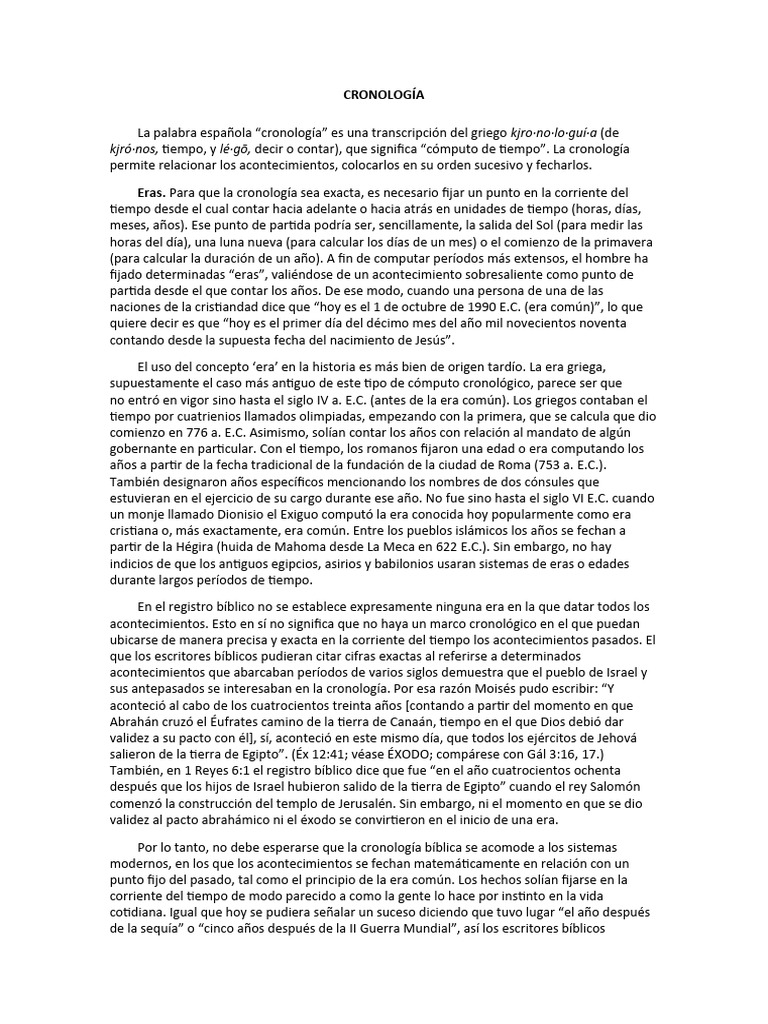 Cronología 001 - Introducción | PDF | Biblia | Libro del éxodo