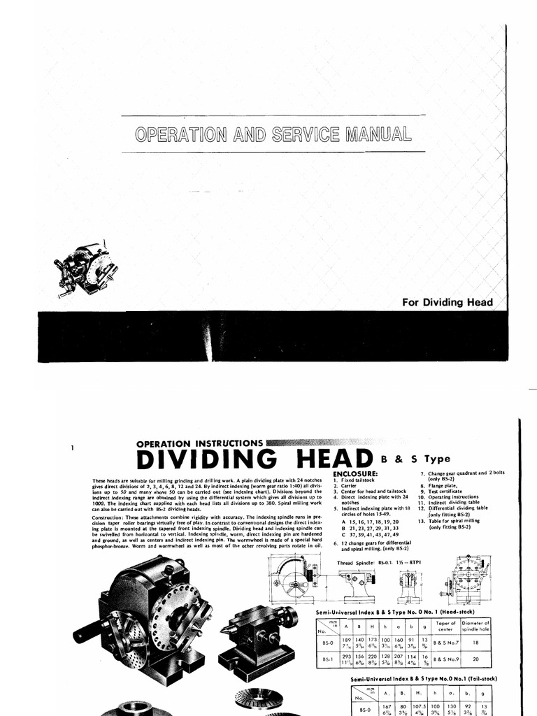 Bemato Dividing Head Manual | PDF