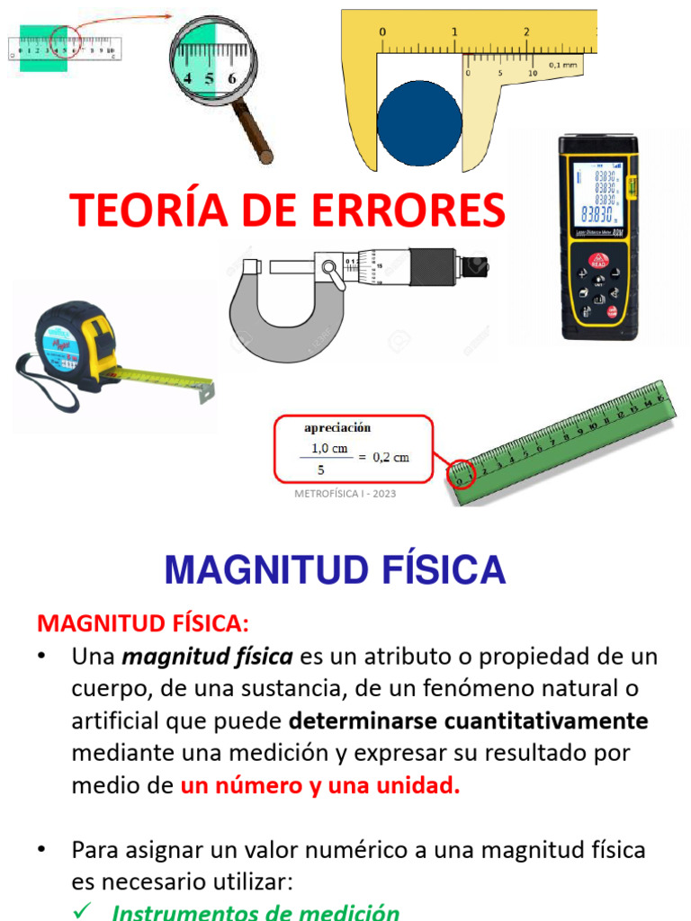 Teoría de Errores 2023 | PDF | Medición | Cantidades fisicas